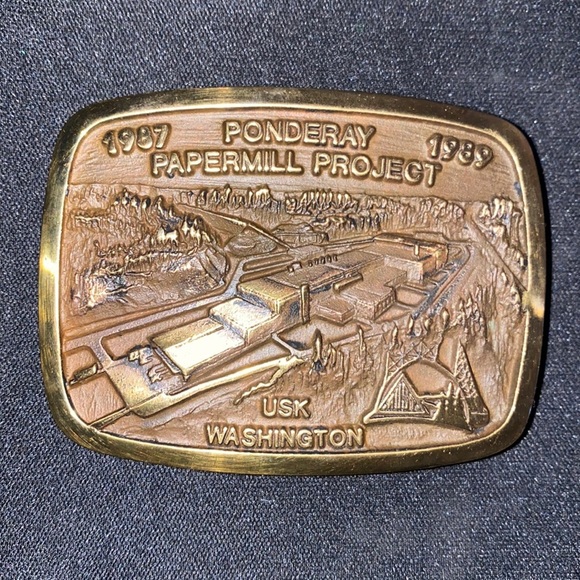 Accessories | Brass Belt Buckle Ponderay Paper Mill Project | Poshmark